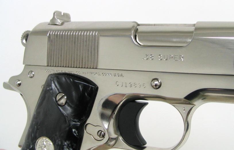 Colt Commander .38 Super caliber pistol with custom nickel finish ...