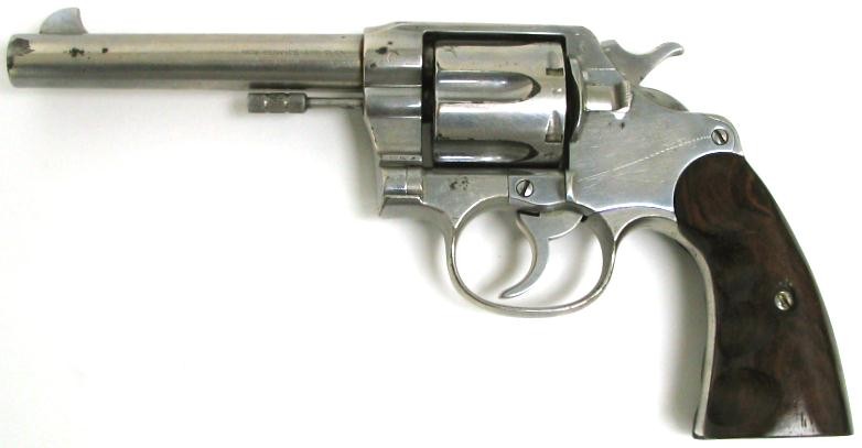 Colt New Service .45 ACP caliber revolver re-nickeled and altered from ...