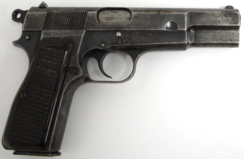 FN Hi-Power 9mm Para caliber pistol. WWII Nazi marked military pistol ...