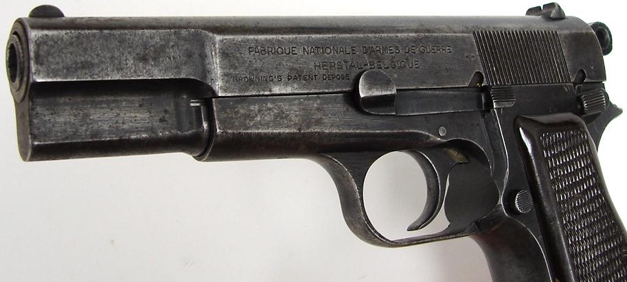 FN Hi-Power 9mm Para caliber pistol. WWII Nazi marked military pistol ...