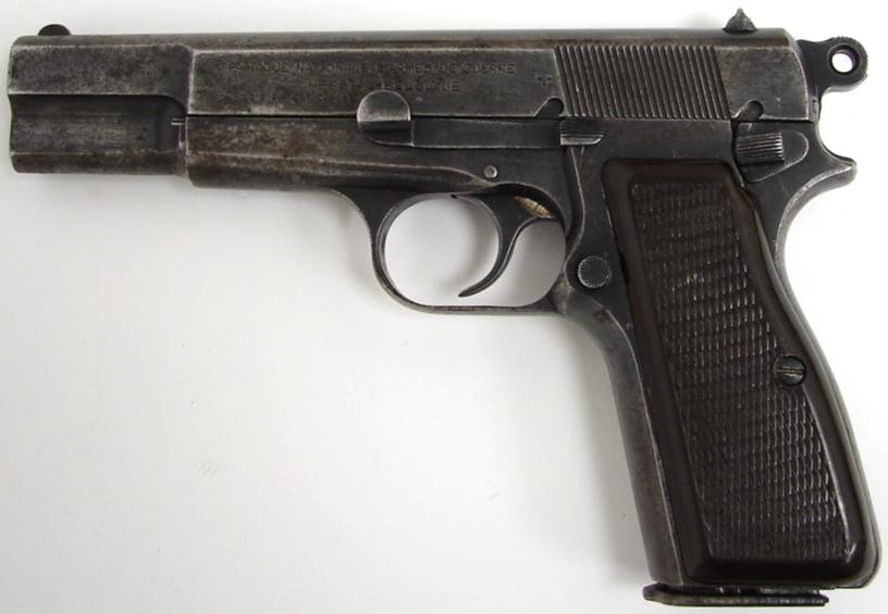 FN Hi-Power 9mm Para caliber pistol. WWII Nazi marked military pistol ...