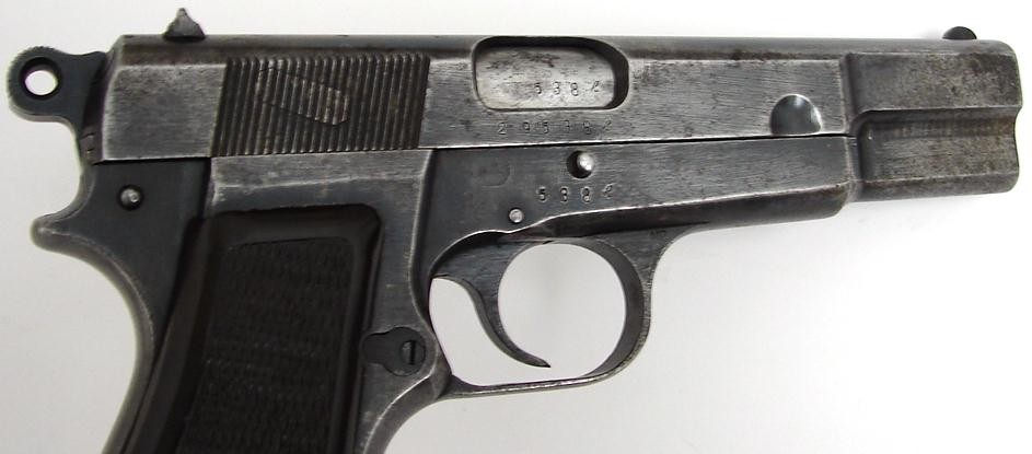 FN Hi-Power 9mm Para caliber pistol. WWII Nazi marked military pistol ...