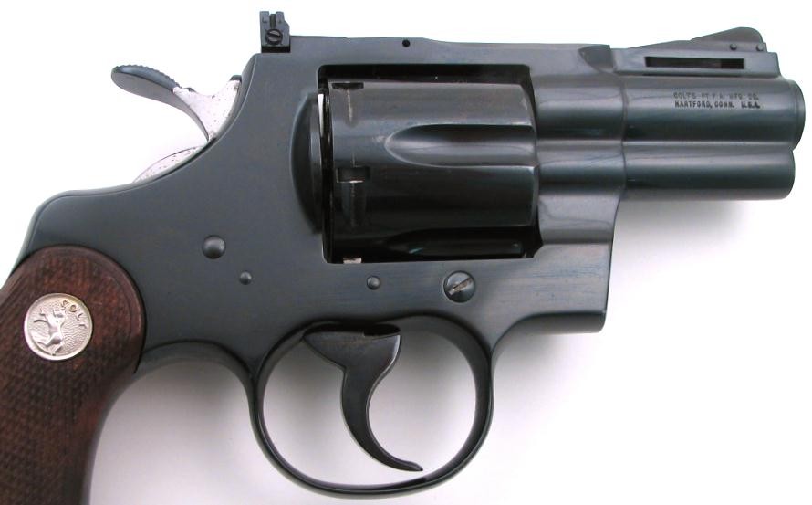 Colt Python .357 Magnum caliber revolver. Early snub-nose model made in ...