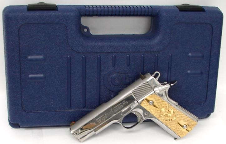 Colt Commander .45 ACP caliber pistol with custom bright polished ...