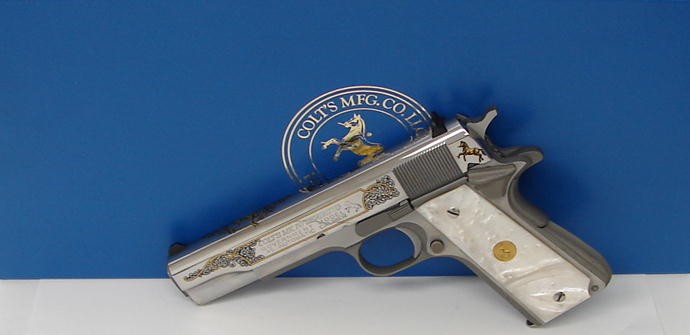 Colt Government .45 ACP caliber pistol. Special Edition with gold ...