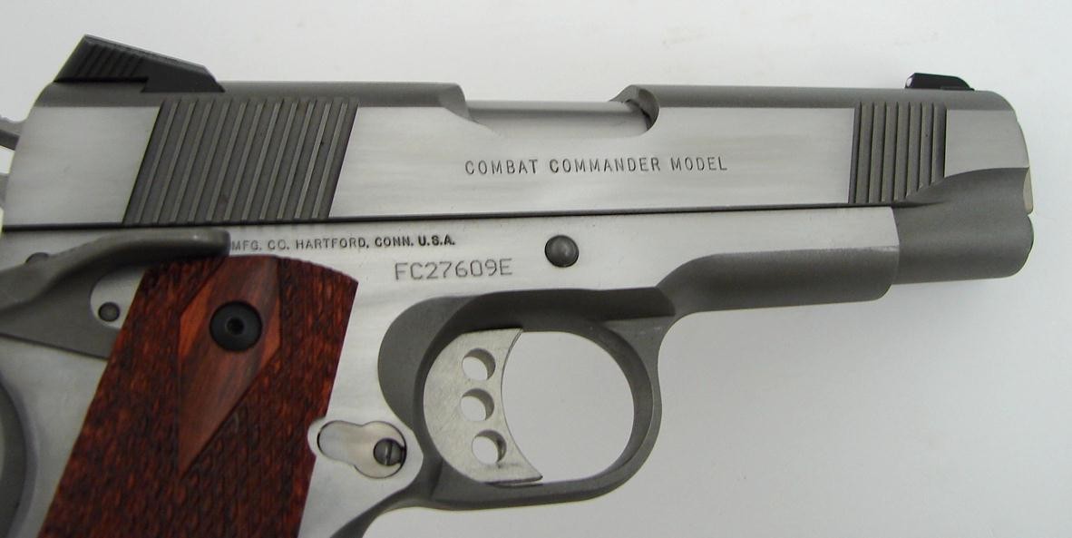 Colt Combat Commander .45 ACP caliber pistol. Stainless steel XSE model ...