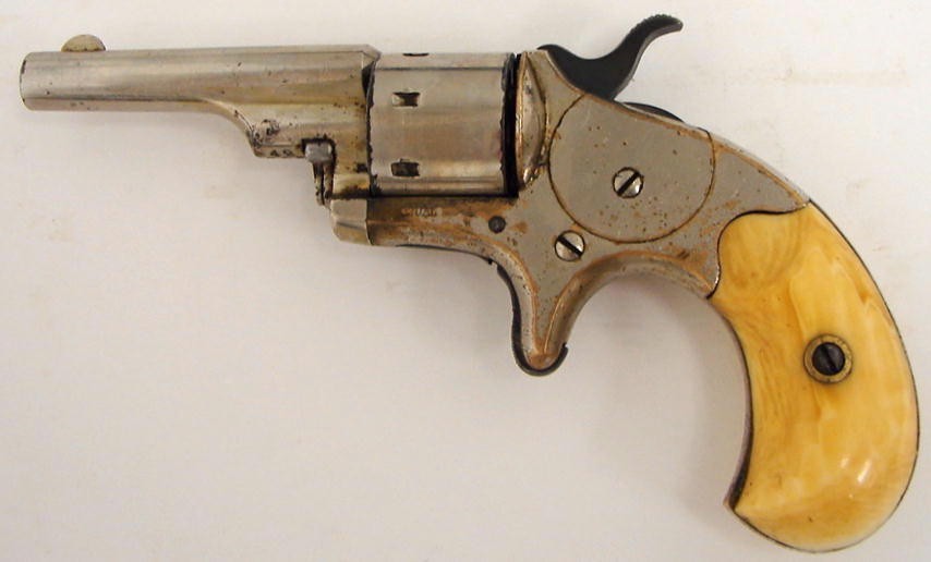 Colt Old Line .22 caliber Open Top revolver with ivory grips. Very good ...