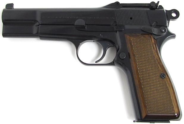 Browning Hi-Power 9mm Para caliber pistol. Captain model with tangent ...