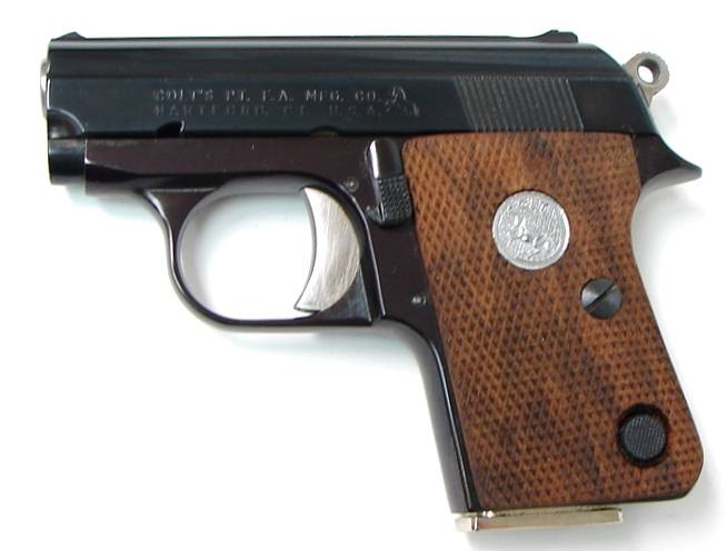 Colt Automatic .25 ACP caliber pistol. 1970s vintage pocket auto in ...