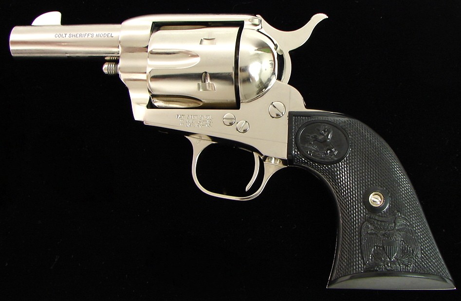 Colt Sheriff .45 LC caliber revolver. 3" Sheriffs model with nickel ...