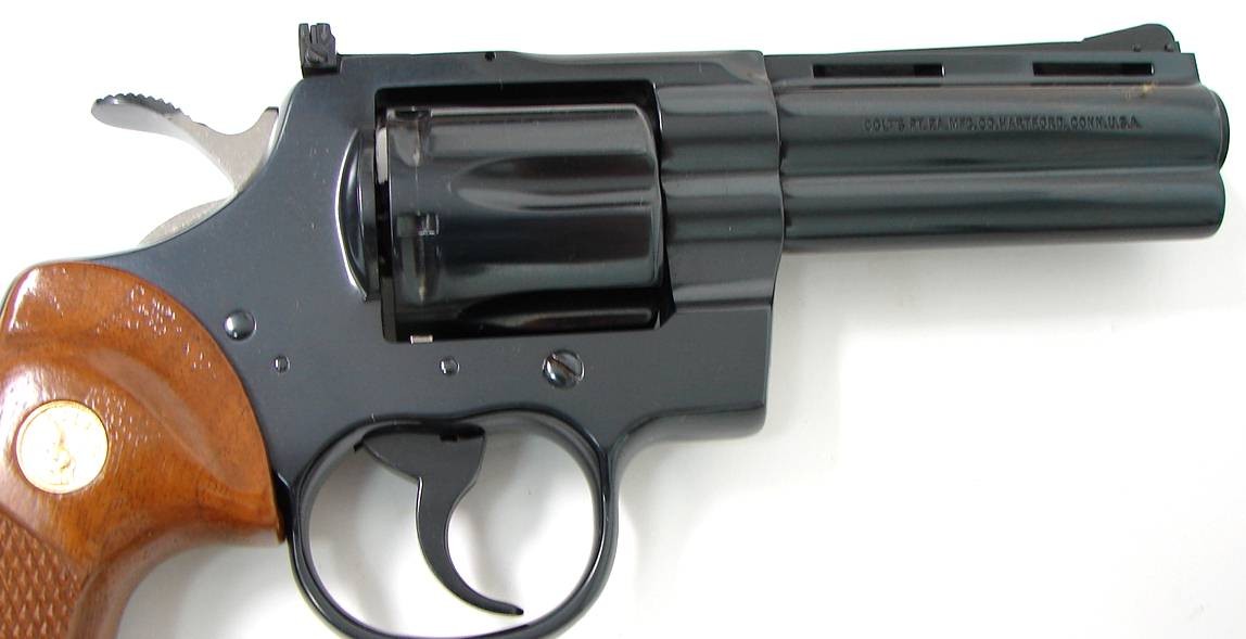 Colt Python .357 magnum caliber revolver with 4 barrel. Blue model in ...