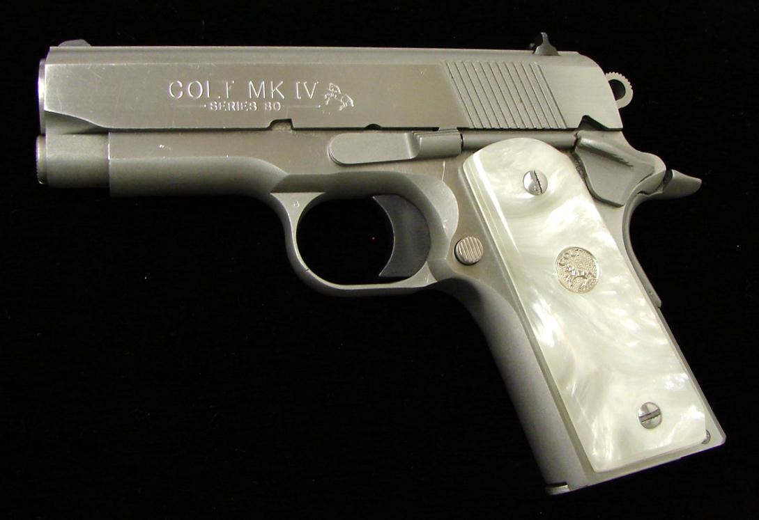 Colt Officers ACP .45 ACP caliber pistol. Stainless steel 3 1/2 ...