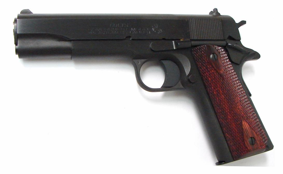 Colt Government .45 ACP caliber pistol. "Classic" Blue steel model with ...