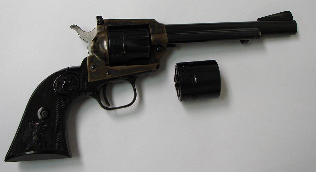 Colt New Frontier .22 LR/WMR caliber revolver. 6" model with dual ...