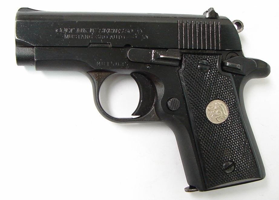Colt Mustang .380 ACP caliber pistol. All steel pocket pistol with blue ...