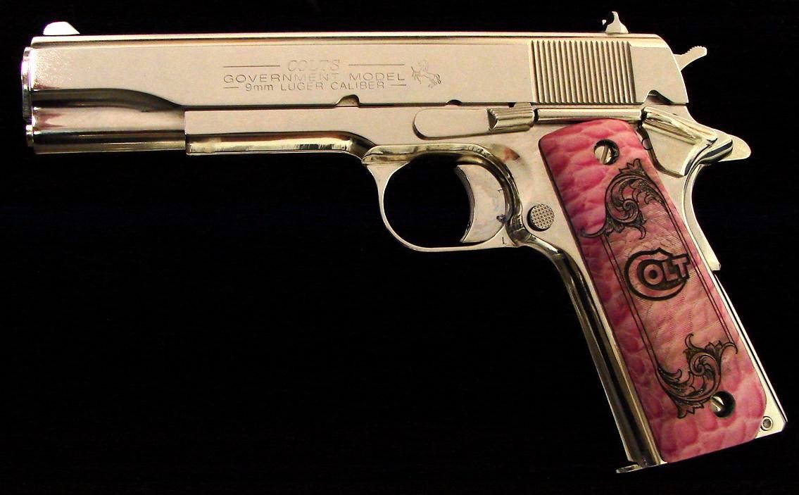 Colt Government 9 MM caliber pistol. Rare 9MM special model with custom ...