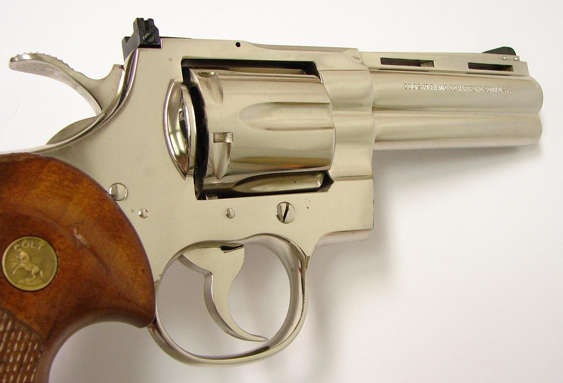 Colt Python .357 Magnum caliber revolver. 4" nickel model in excellent ...