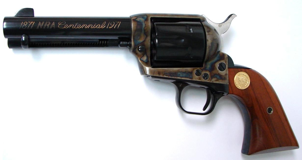 NRA Centennial Colt SAA .45 LC caliber revolver. NRA Centennial Commemorative, 1971 issue with ...