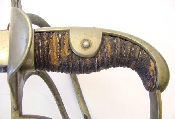 German Dragoon Officer sword with blued and etched panels on blade ...