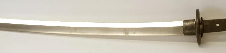 Japanese Katana Mumei, Ubu, one hole, and a 26 7/8" blade. Probably ...