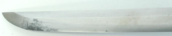 Japanese Wakizashi mounted 14 1/4 blade unsigned. Light stains but no ...