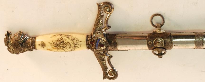 Masonic Sword with ivory hilt and etched blade. (sw509) - Collector’s ...