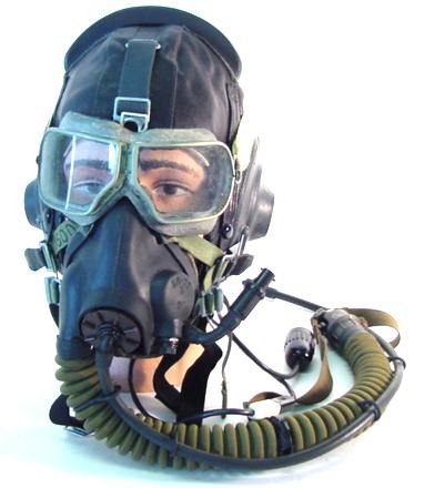 Russian MIG pilot helmet with oxygen mask and communication line ...