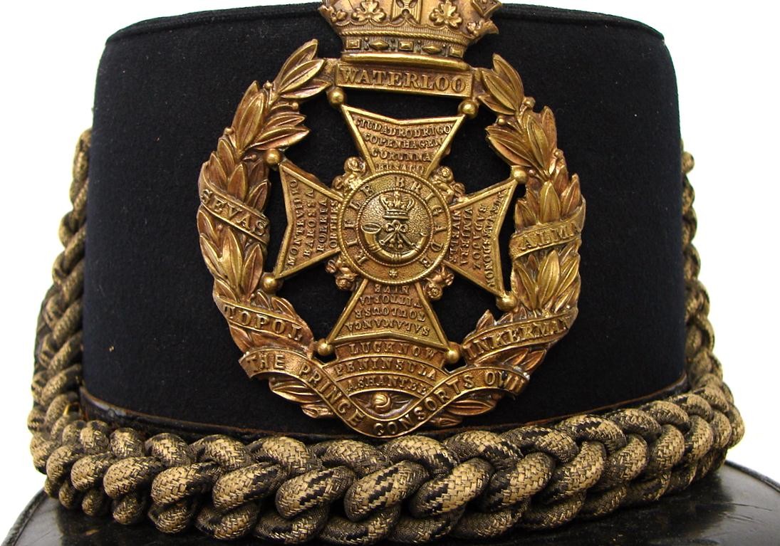 British Rifle Brigade Officers Shako Pre-1890 cap. The cap plate is ...
