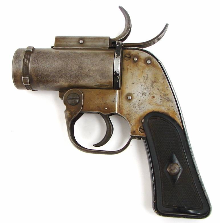 U.S. WWII M8 flare pistol. For use in aircraft as it has locking lugs ...