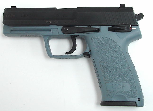 Heckler & Koch USP .45 ACP caliber pistol. Special model with gray ...