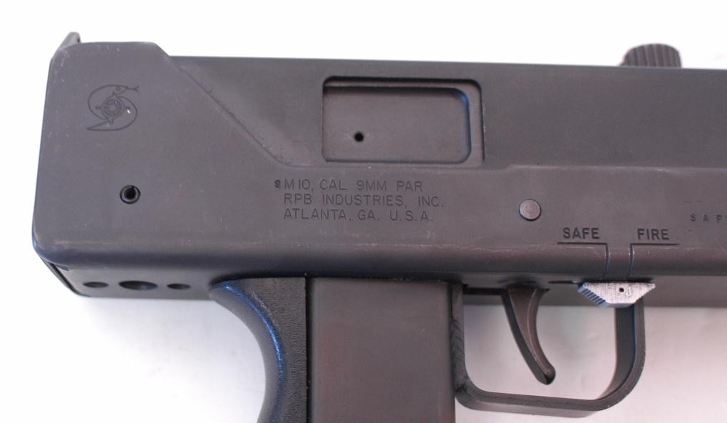 RPB M10 9mm Auto caliber pistol early open bolt model with case and ...