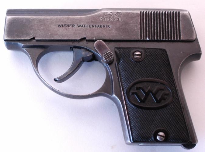 Wiener Wafenfabrik Little Tom .25 Auto caliber pistol. Double action ...