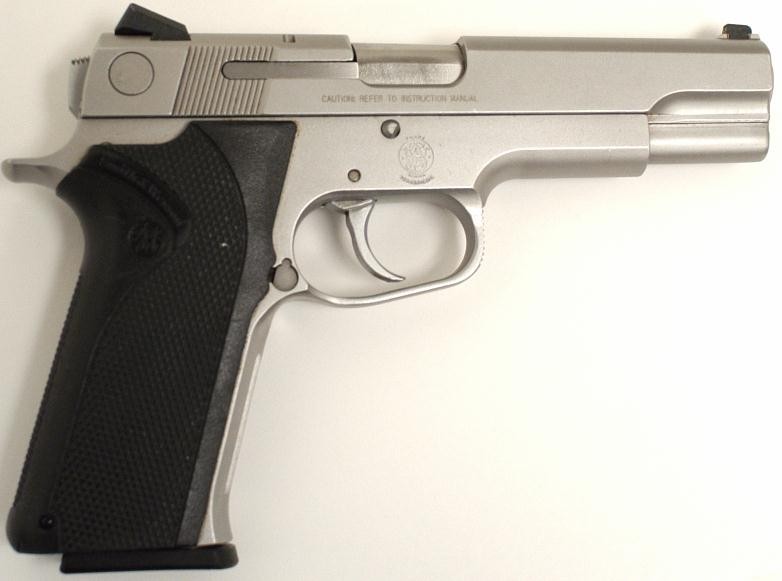 Smith & Wesson Model 1026 10mm caliber full-size pistol with de-cocker. Similar to FBI model ...