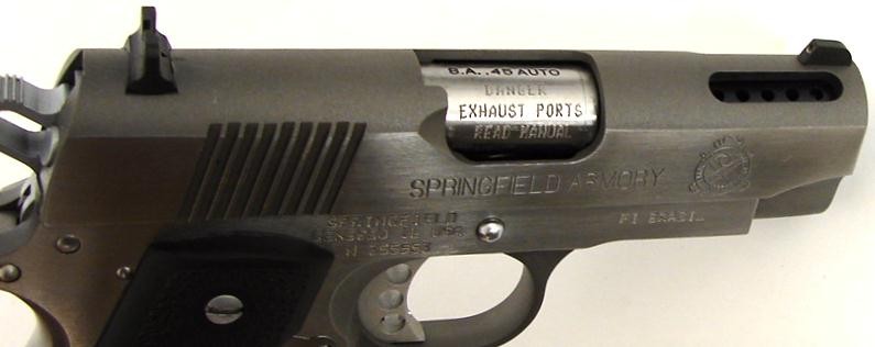 Springfield V10 Ultra Compact .45 ACP caliber pistol. Stainless steel ...