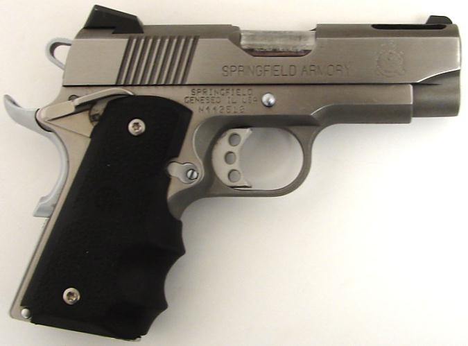 Springfield V10 Ultra Compact .45 ACP caliber pistol. Stainless model ...