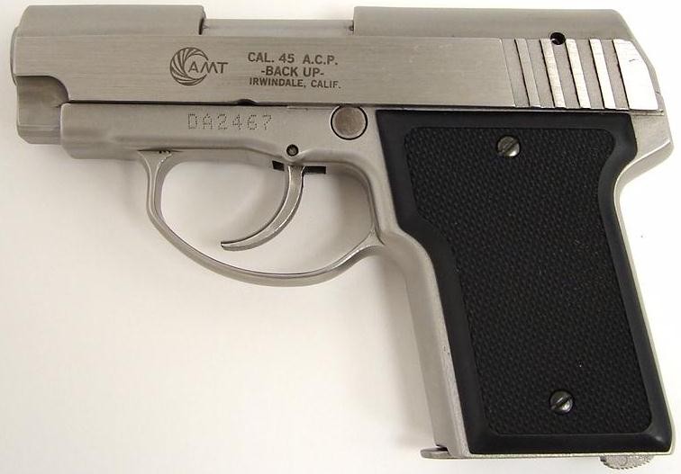 AMT Backup .45 ACP caliber pistol. Stainless compact model in excellent ...