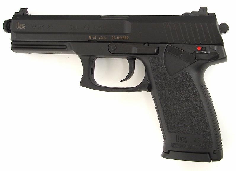 Heckler & Koch Mark 23 Socom .45 ACP caliber pistol. Hard to find out ...