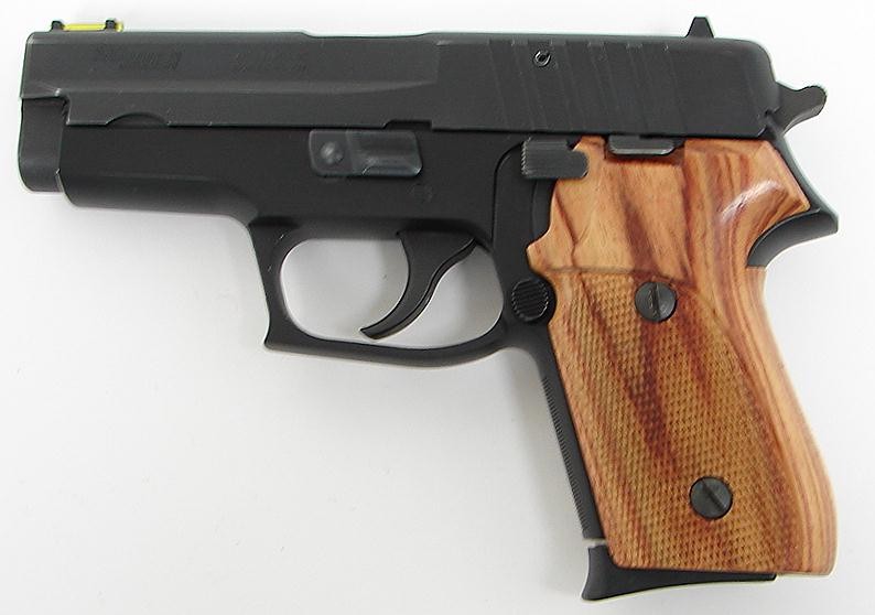 Sig-Sauer P245 .45 ACP caliber pistol with custom Hogue wood grips & Hi ...