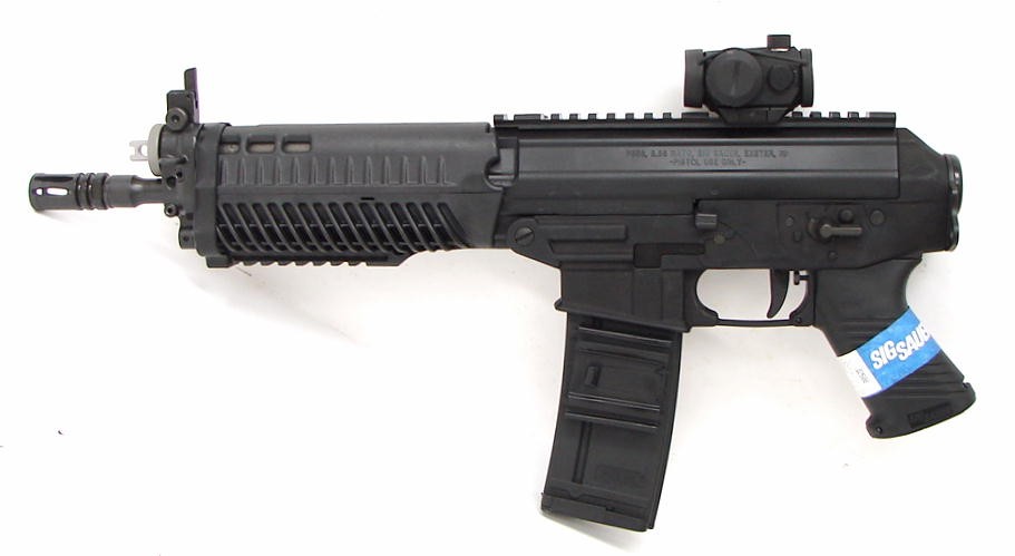 Sig Sauer P556 .223 Rem caliber assault pistol with Red Dot sight. New ...
