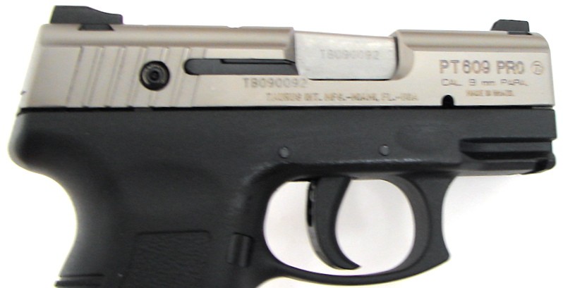 Taurus PT609 Pro 9mm caliber pistol. Subcompact model with Titanium ...