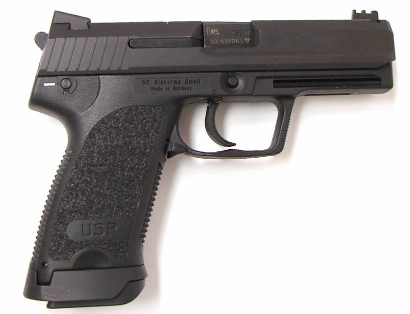 Heckler & Koch USP 40 S&W caliber pistol. With custom sights, magwell ...