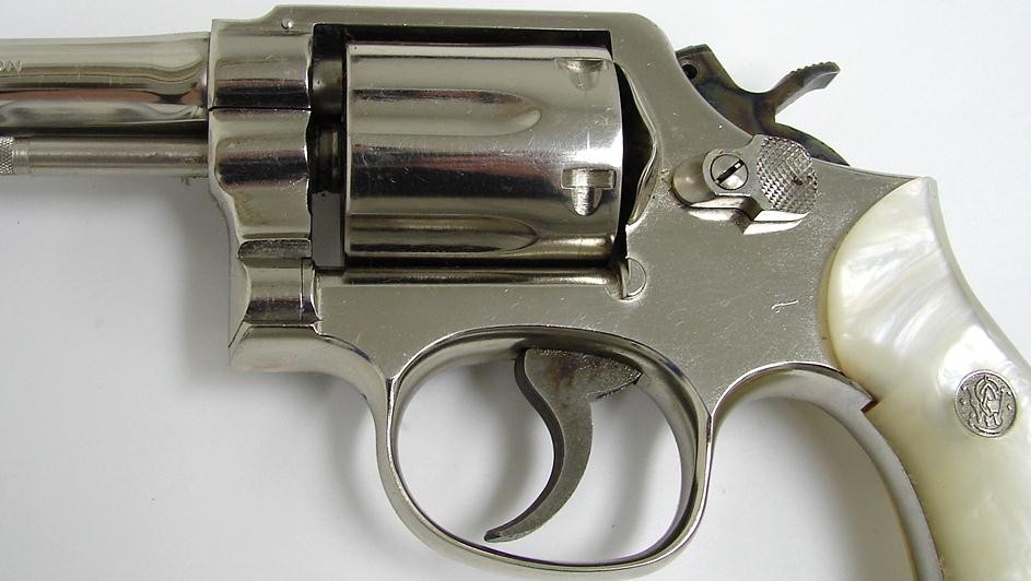 Smith & Wesson Model 10-7 .38 Special caliber revolver with fancy grips ...