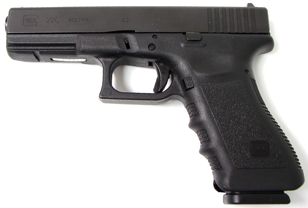 Glock 22C .40 S&W caliber pistol. Full size compensated model with ...
