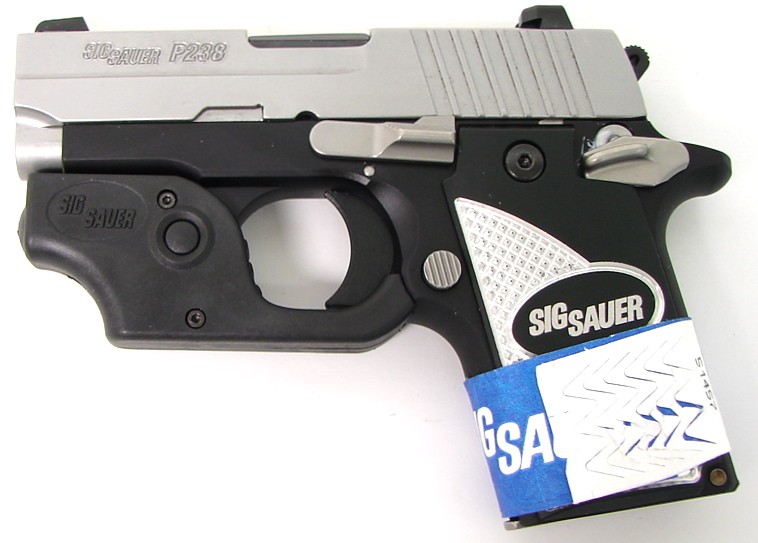 Sig Sauer P238 .380 ACP caliber pistol. 2-tone pocket carry model with ...