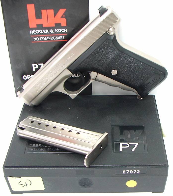 Heckler & Koch P7 9mm caliber pistol. Mid 80 s P7 with hard chrome ...