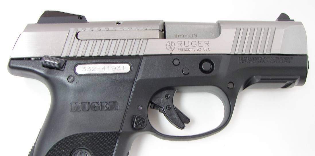 Ruger SR9 C 9mm caliber pistol. Subcompact model with extended magazine ...