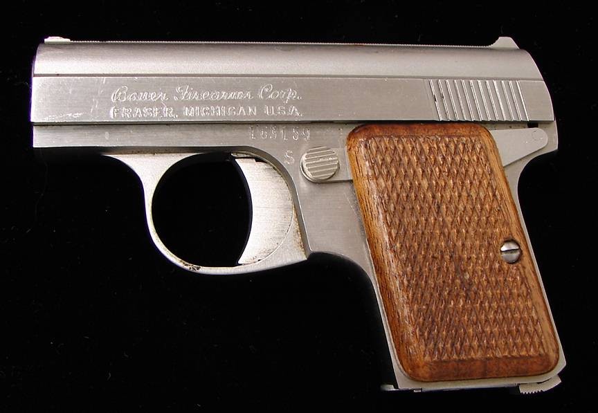 Bauer Automatic .25 ACP caliber pistol. Stainless steel copy of a Baby ...