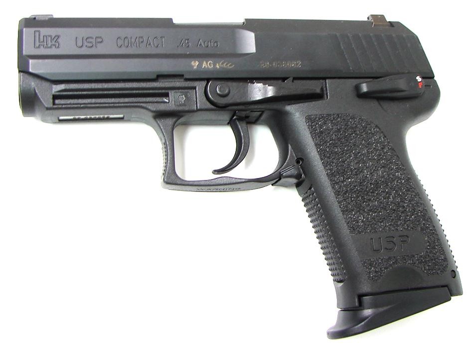Heckler & Koch USP Compact .45 ACP caliber pistol. Compact model with night sights in excellent ...
