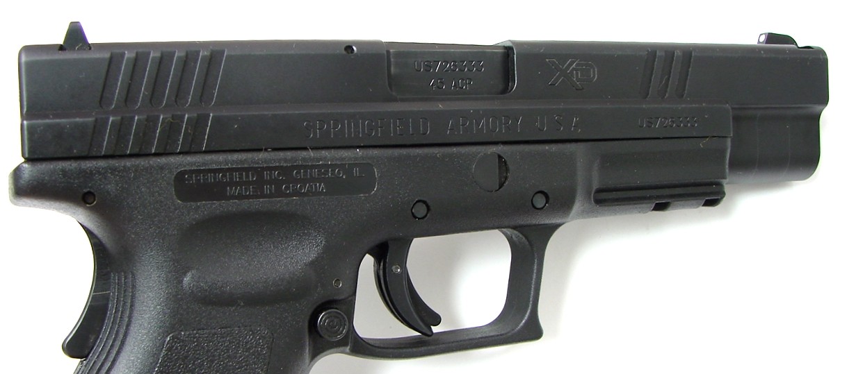 Springfield XD-45 Tactical .45 ACP caliber pistol. Tactical model in ...