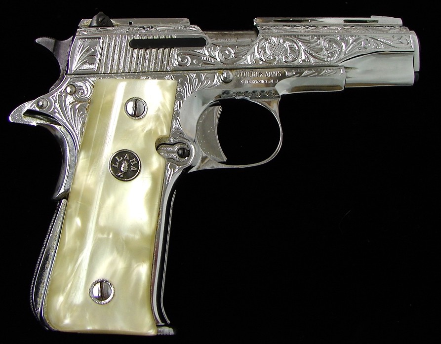 Gabilondo Llama 3A .380 ACP caliber pistol. Factory engraved and chrome ...